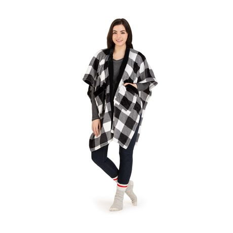 Click here for Safdie & Co. Throw Knit Tranquility White Black Pl... prices