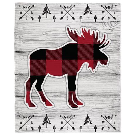 Click here for Safdie & Co. Throw Knit Flannel Buffalo Moose Mult... prices