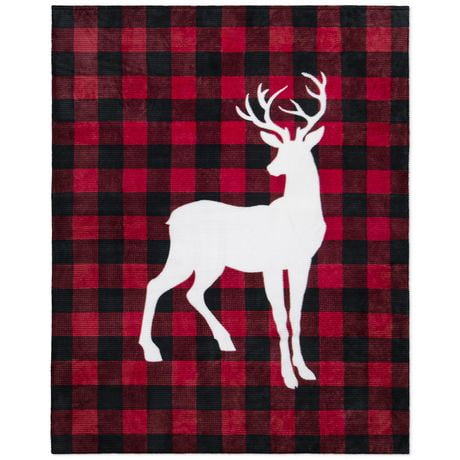 Click here for Safdie & Co. Throw Knit Flannel Red Deer Red Other prices