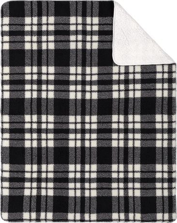 Click here for Safdie & Co. Throw Knit Sherpa Reversible Black Ch... prices