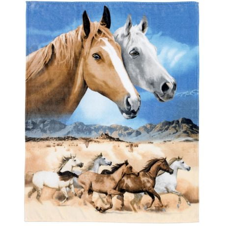 Click here for Safdie & Co. Throw Printed Flannel Wild Horses Mul... prices