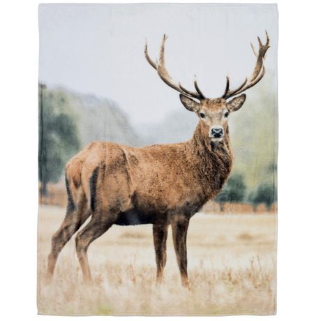 Click here for Safdie & Co. Throw Printed Flannel Elk Portrait Mu... prices