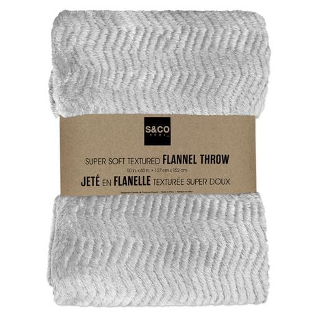 Click here for Safdie & Co. Throw Solid Flannel Textured Waves Gr... prices