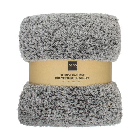 Click here for Safdie & Co. Blanket Knitted Frosted Sherpa Charco... prices