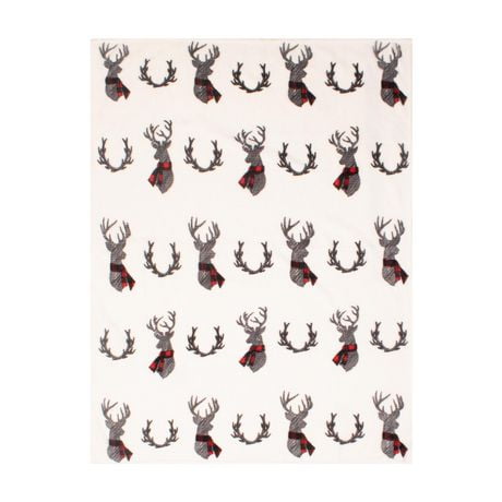 Click here for Safdie & Co. Throw Ribbed Printed Scarf Deer Shiel... prices