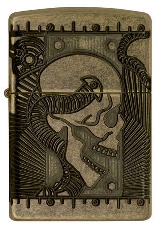 Click here for Zippo Skull Antique Brass Steampunk (29268) prices
