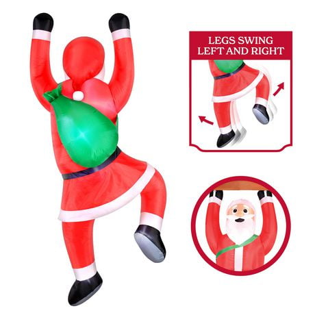 6.5’ Inflatable Hanging Santa – Christmas Outdoor Decoration | Walmart ...