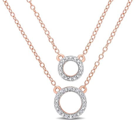 Click here for Miabella Diamond Accent Rose Rhodium-Plated Sterli... prices