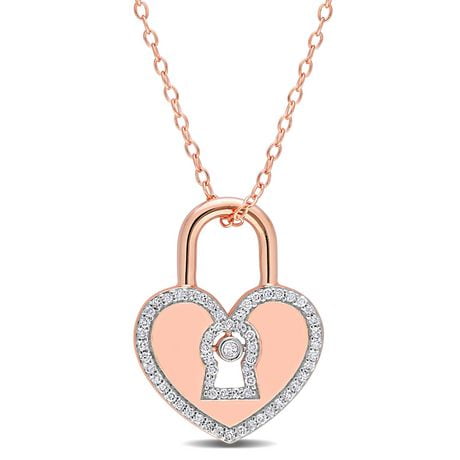 Click here for Miabella 1/5 Carat T. W. Diamond Rose Rhodium Plat... prices
