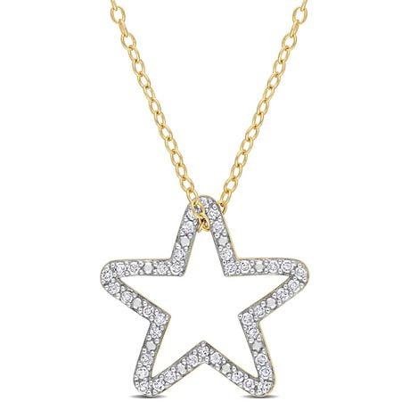 Click here for Miabella 1/5 Carat T. W. Diamond Yellow Rhodium Pl... prices