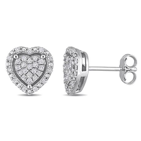 Click here for Miabella 1/3 Carat T. W. Diamond Sterling Silver H... prices
