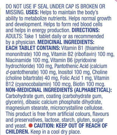 Equate Vitamin B100 Complex Timed Release | Walmart Canada