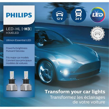 Philips H3 Ultinon Essential LED Headlights,Pack of 2 - Walmart.ca