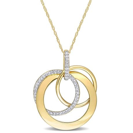 Click here for Miabella 1/4 Carat T. W. Diamond 14K Yellow Gold M... prices