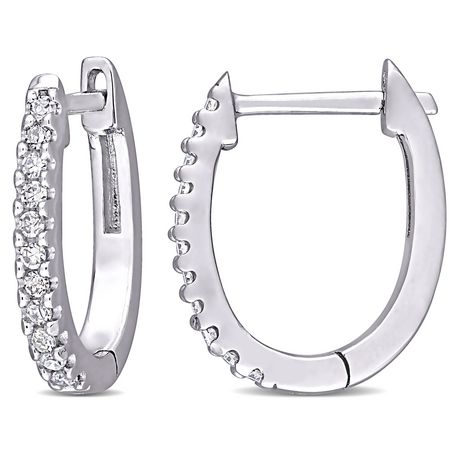 Click here for Miabella 1/8 Carat T. W. Diamond 10K White Gold Vi... prices