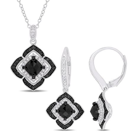 Click here for Miabella 2-Piece Set 2-4/5 Carat T. W. Black And W... prices