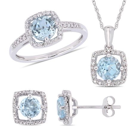 Click here for Miabella 3-Piece Set 3 Carat T. G.W. Blue Topaz An... prices