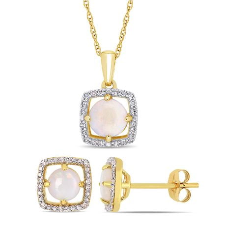 Click here for Miabella 2-Piece Set 1-1/4 Carat T. G.W. Opal And... prices