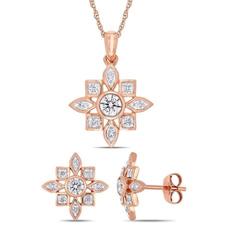 Click here for Miabella 2-Piece Set 5/8 Carat T. W. Diamond 10K R... prices