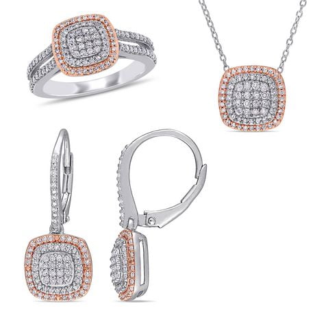 Click here for Miabella 3-Piece Set 1-1/2 Carat T. W. Diamond Two... prices