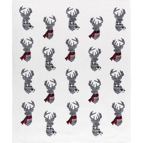 Click here for Safdie & Co. Throw Ribbed Printed Flannel Deer Shi... prices