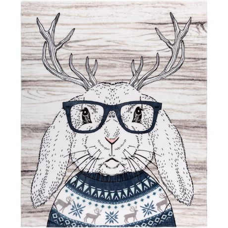 Click here for Safdie & Co. Throw Ribbed Printed Flannel Deer Bun... prices