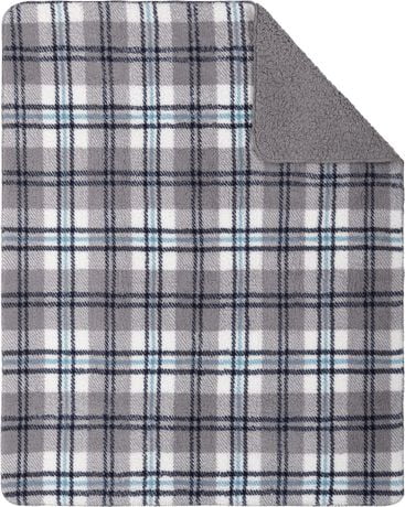 Click here for Safdie & Co. Throw Knit Sherpa Reversible Check Gr... prices
