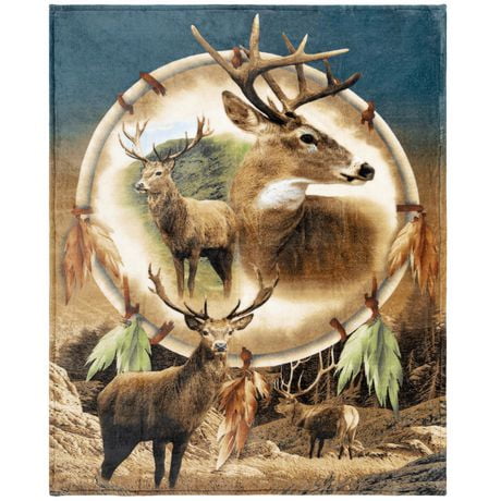Click here for Safdie & Co. Throw Printed Flannel Wild Elks Multi... prices