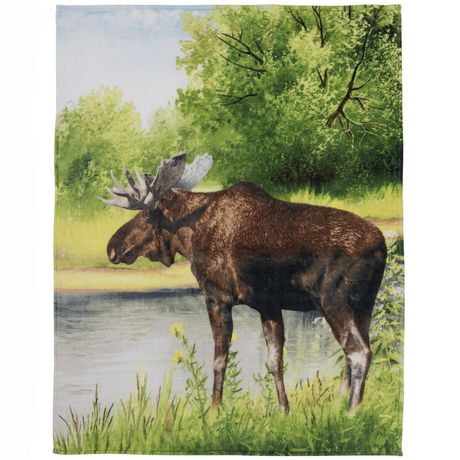 Click here for Safdie & Co. Throw Printed Flannel Moose By The La... prices