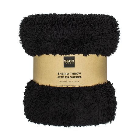 Click here for Safdie & Co. Throw Knit 2 Tone Sherpa Black Black... prices