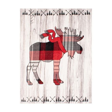 Click here for Safdie & Co. Throw Ribbed Printed Moose On Wood Mu... prices