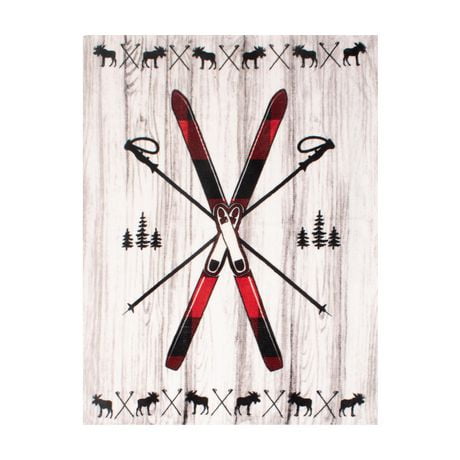 Click here for Safdie & Co. Throw Ribbed Printed Skis On Wood Mul... prices