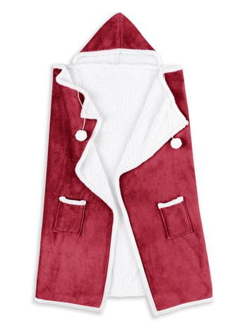 Click here for Safdie & Co. Hoodzy Blanket Solid Flannel Red Red... prices