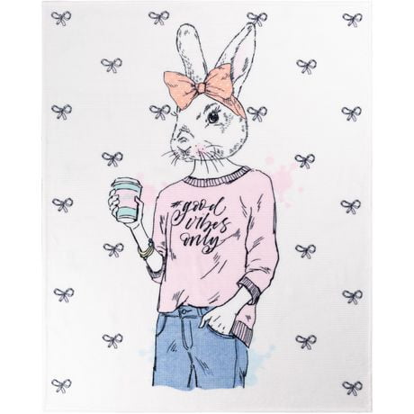Click here for Safdie & Co. Throw Ribbed Printed Flannel Whimsica... prices