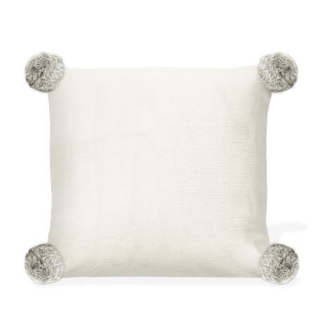 Click here for Safdie & Co. Cushion Super Soft Pompoms Ivory Ivor... prices
