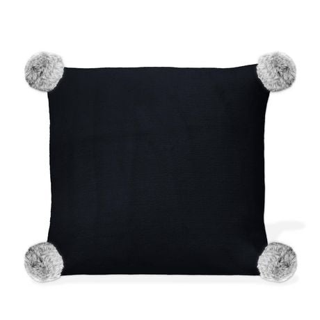 Click here for Safdie & Co. Cushion Super Soft Pompoms Black Blac... prices