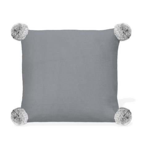 Click here for Safdie & Co. Cushion Super Soft Pompoms Grey Grey... prices