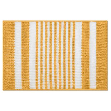 Click here for Safdie & Co. Chenille Bath Mat Knitted Striped Yel... prices