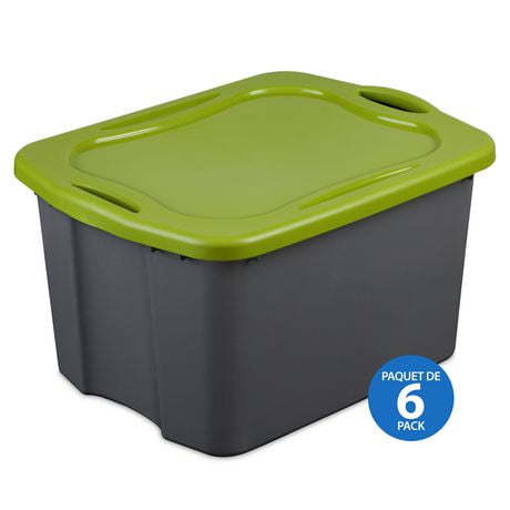 Sterilite 66L Easy Carry Storage Box- Green- 6PK | Walmart Canada