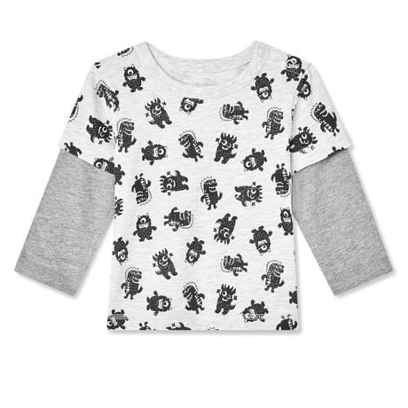 George Baby Boys' Printed Long Sleeve Fooler Top | Walmart Canada