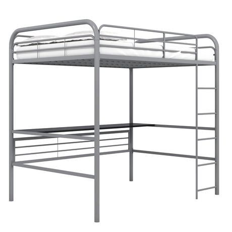 Click here for Dhp Metal Loft Bed With Desk Gray Double prices