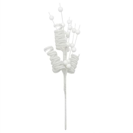 Holiday Time 14IN White Glitter Swirl Ball Pick | Walmart Canada