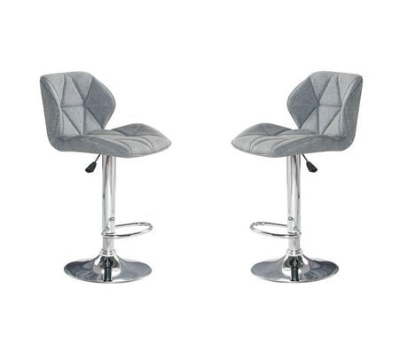 Click here for Heavenly Collection Grey Fabric Adjustable Stool G... prices