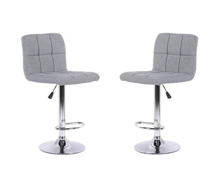 Click here for Heavenly Collection Grey Fabric Adjustable Stool G... prices