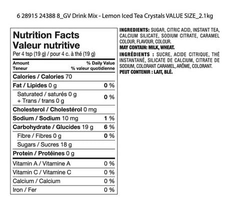 Great Value Lemon Flavoured Iced Tea Mix, Value Size | Walmart Canada