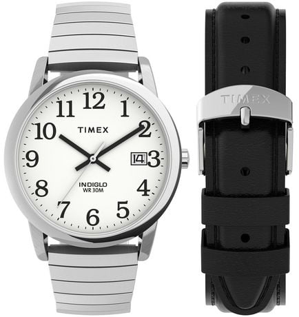 Click here for Timex Easy Reader Expansion Band Watch And Leather... prices