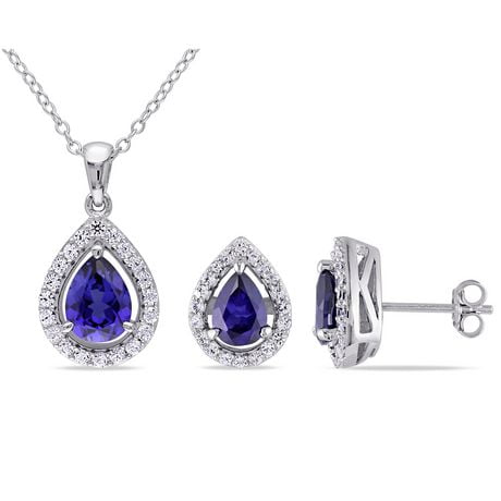 Click here for Tangelo 4.88 Carat T. G.W. Created Blue And White... prices