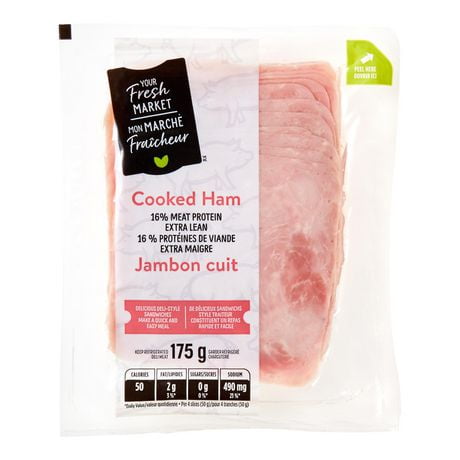 Your Fresh Market Cooked Ham, 175 g, sliced - Walmart.ca