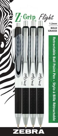 Zebra Z-Grip Flight Retractable Ball Point Pen, Pack of 4 - Walmart.ca