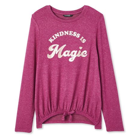 George Girls' Tie-Front Long Sleeve Top | Walmart Canada